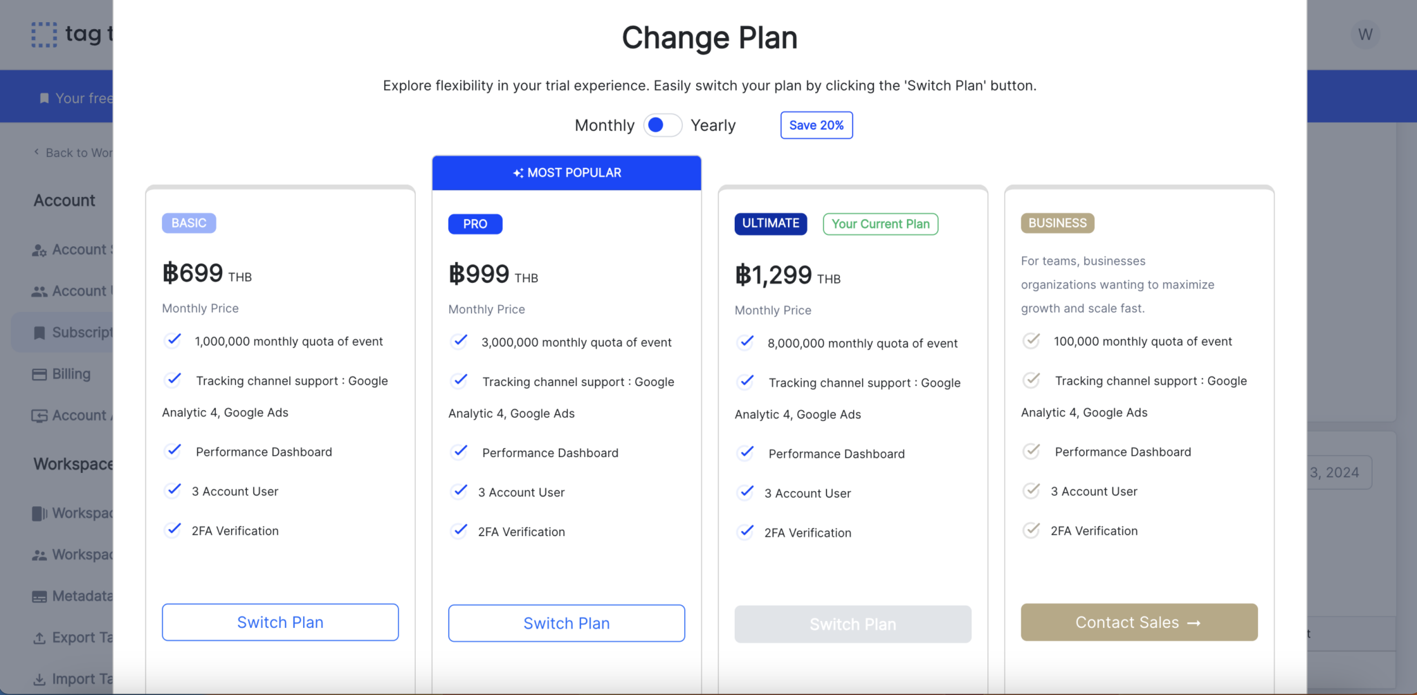 Change Plan – Tag Turbo